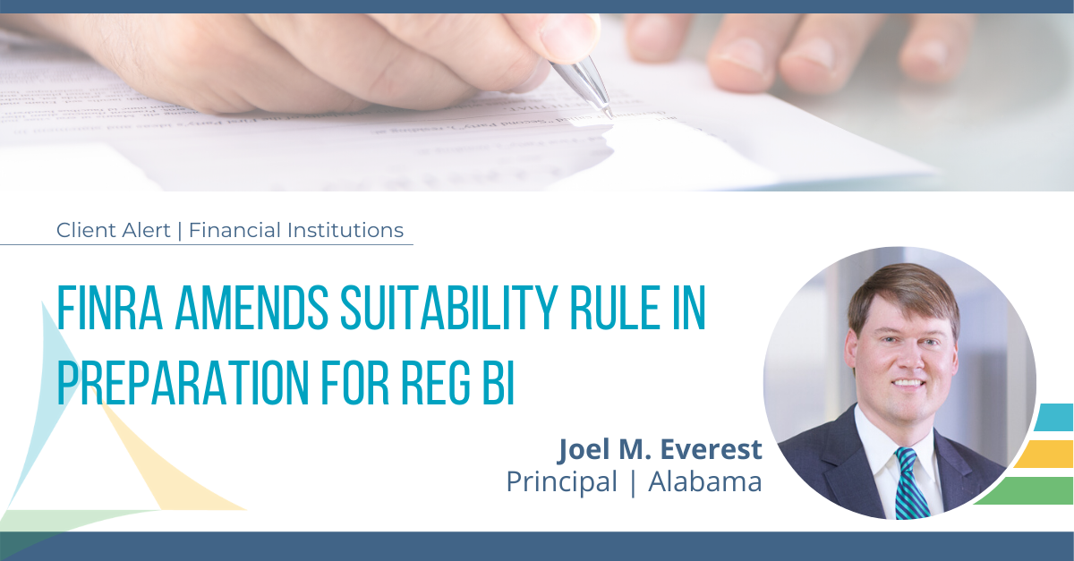 FINRA Amends Suitability Rule in Preparation for Reg BI: Bressler ...